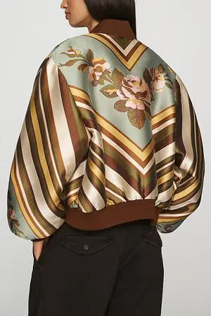 ALEMAIS Rosa Jacquard Bomber Jacket