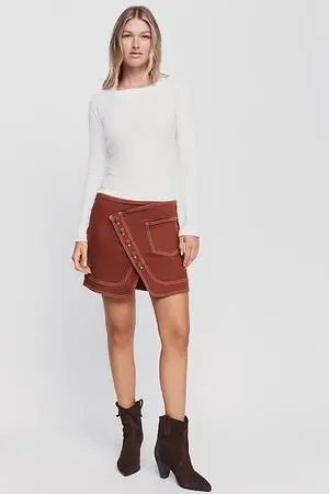 PILCRO Square Neck Long Sleeve Top