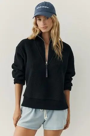 Varley Jayl Quarter-zip Fleece Pullover Black