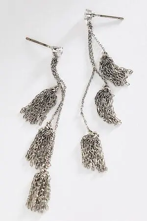 Anthropologie Tiered Frge Earrgs - Silver