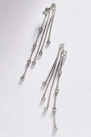 Anthropologie Crystal Frge Earrgs Silver