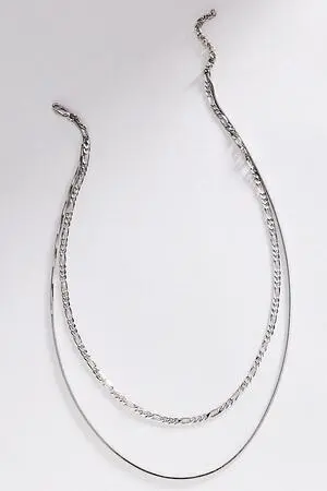 LUV AJ Cecilia Layered Cha Necklace - Silver