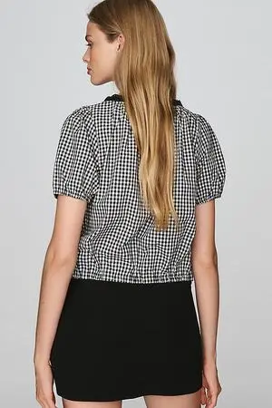 RAISONNEL Embroidered Puff-sleeve Blouse