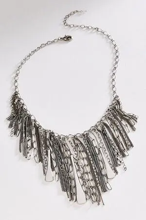 Anthropologie Chamail Mixed Metal Necklace Silver