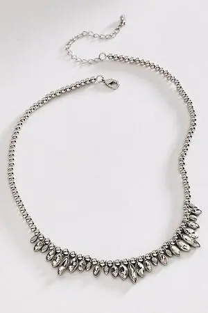 Anthropologie Marquise Bezel Necklace - Silver