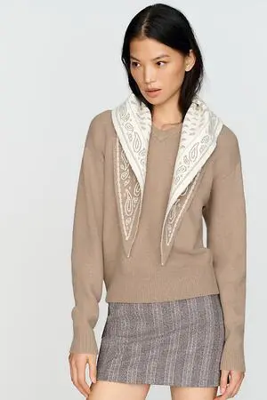 525 Pullover Sweater With Scarf - Camel