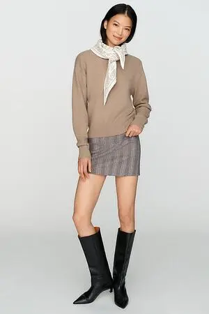 525 Pullover Sweater With Scarf - Camel