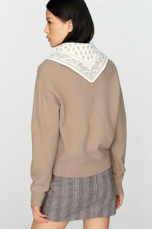 525 Pullover Sweater With Scarf - Camel