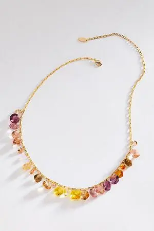 Anthropologie Floatg Crystal Necklace - Pink Pattern