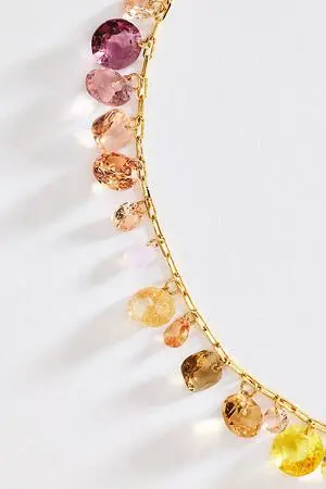 Anthropologie Floatg Crystal Necklace - Pink Pattern