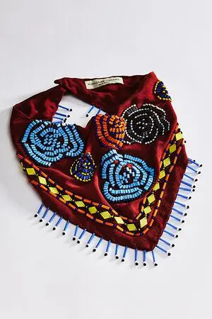 Mignonne Gavigan Amalia Scarf Necklace - Brown Pattern