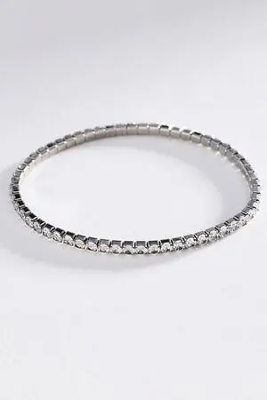 Anthropologie Tennis Stretch Bracelet - Silver