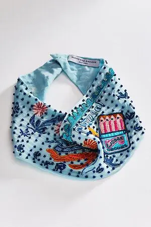Mignonne Gavigan Lila Scarf Necklace - Blue Pattern