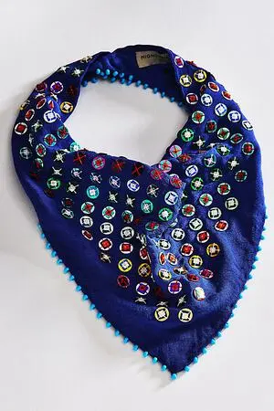 Mignonne Gavigan Mare Scarf Necklace - Blue Pattern