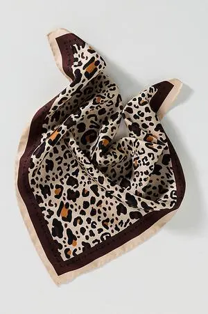MAISON LECOMTE FLAMENT Leo 100% Silk Scarf - Chocolate