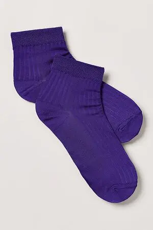 STEMS Silky Ribbed Quarter Socks Violet