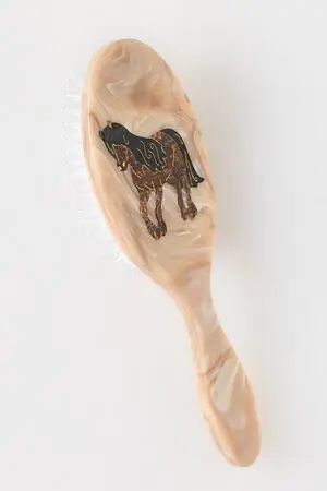 SOLAR ECLIPSE Handpated Acetate Hair Brush Tan