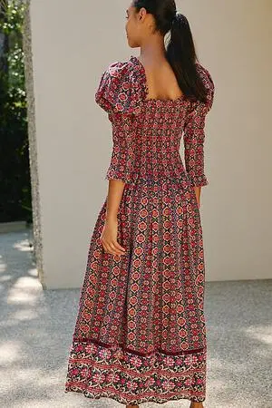 RO'S GARDEN Jocelyn 100% Cotton Midi Dress