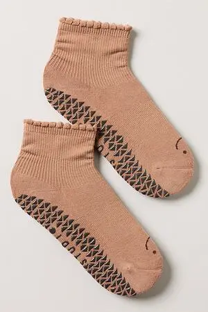 POINTE STUDIO Happy Grip Ankle Socks Brown