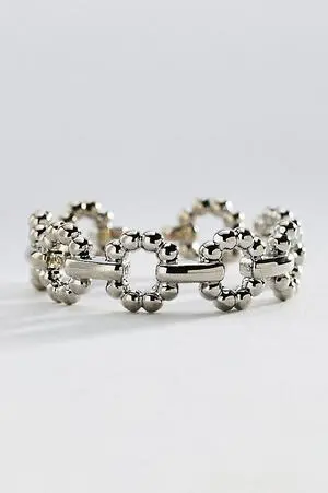 Anthropologie Circle Lk Cha Stackg Rg - Silver