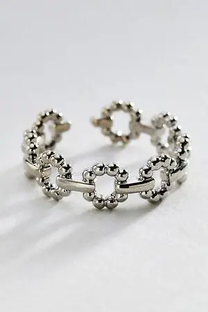 Anthropologie Circle Lk Cha Stackg Rg - Silver