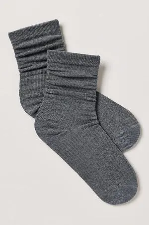 STEMS Cotton Cashmere Crew Socks - Grey