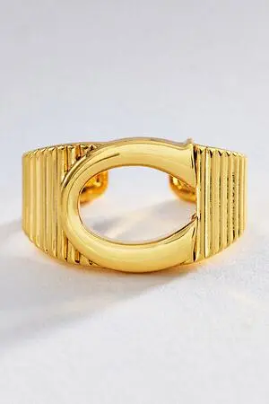 LUV AJ Itil Ridged Signet Rg C