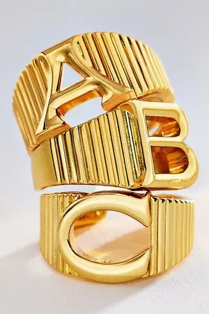 LUV AJ Itil Ridged Signet Rg - D