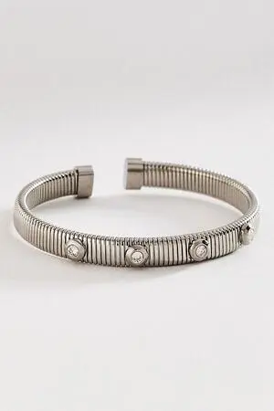Anthropologie Textured Stretch Bracelet Silver