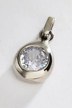Anthropologie Circle Bezel Charm Silver