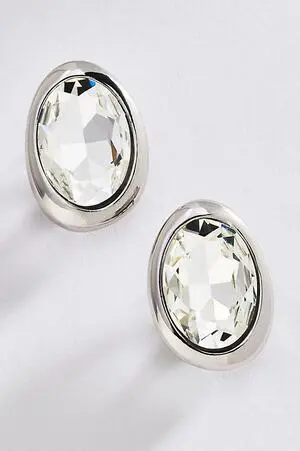 Anthropologie Overd Crystal Earrgs - Silver