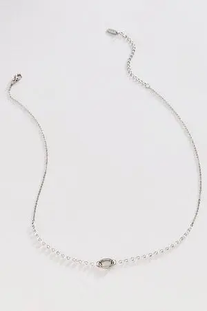 Anthropologie Floatg Crystal Necklace - Silver