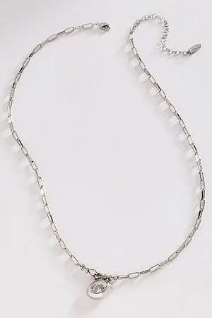 Anthropologie Sideways Oval Necklace - Silver