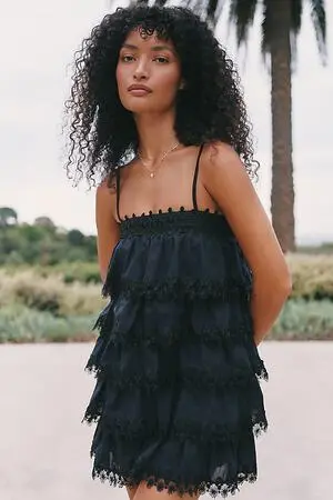 Peixoto Jani 100% Cotton Mi Dress - Black