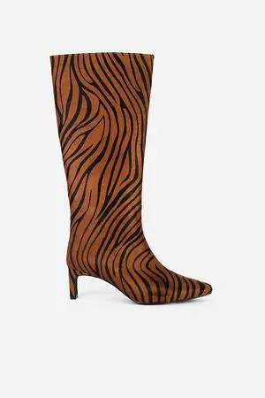 Intentionally Blank Seville Tall Poted-toe Boots Zebra
