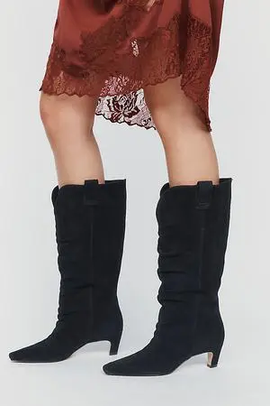 Anthropologie Ruched Ridg Boots - Black