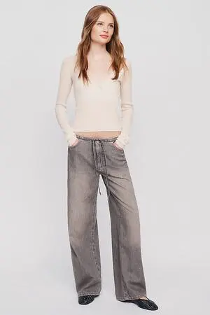 Anthropologie Dl1961 Sienna Aura Low-slung Wide-leg Relaxed Jeans - Grey