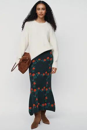 THE TINY BIG SISTER Roses Midi Skirt