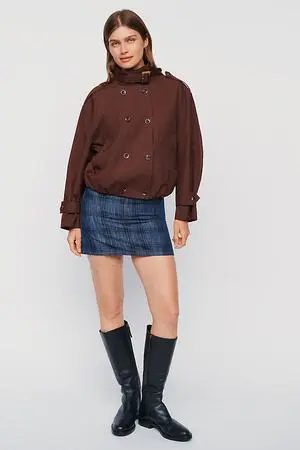 THE TINY BIG SISTER Len Cotton Denim Mi Skirt