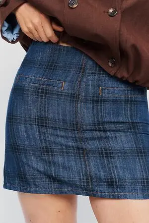 THE TINY BIG SISTER Len Cotton Denim Mi Skirt