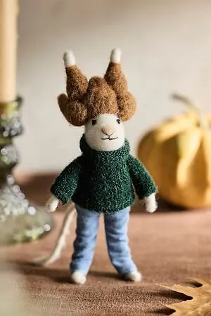 TERRAIN Turkey Hat Mouse Felt Critter - Multi