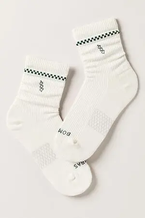 BOMBAS Embroidered Crew Socks - Olive