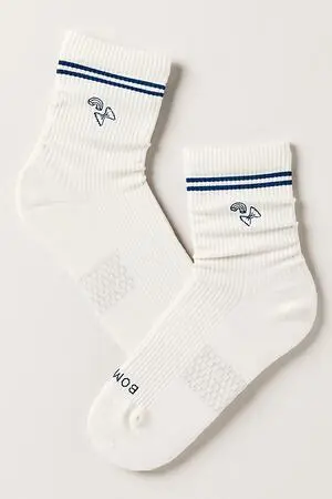 BOMBAS Embroidered Crew Socks - Pasta