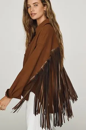 SIEMPRE Faux Suede Frge Buttondown Shirt