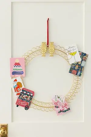 Anthropologie Holiday Card Holder Wreath - Nutcracker
