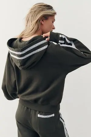 Sundry 100% Cotton Long-sleeve Cropped Hoodie - Dark Olive
