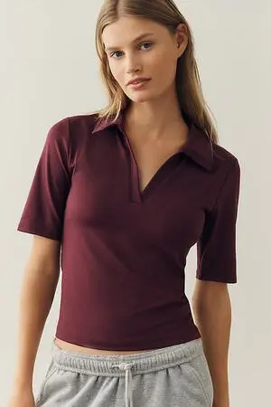 Beyond Yoga Active Polo Top - Cabernet