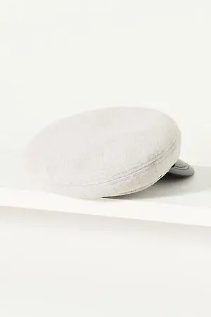 WYETH Knox Leather Wool Newsboy Cap - Grey