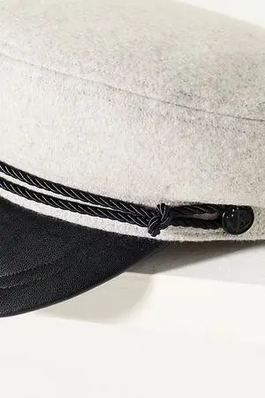 WYETH Knox Leather Wool Newsboy Cap - Grey