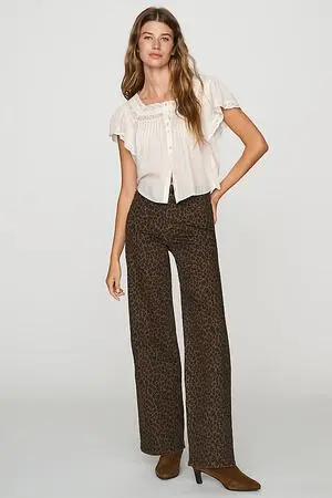 FRAME Le Slim Palazzo High Rise Wide Leg Jeans - Leopard